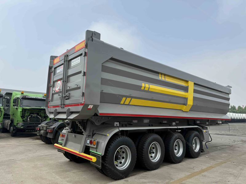 4 Axles 80Ton End Dump Trailer from China manufacturer - HUAYU
